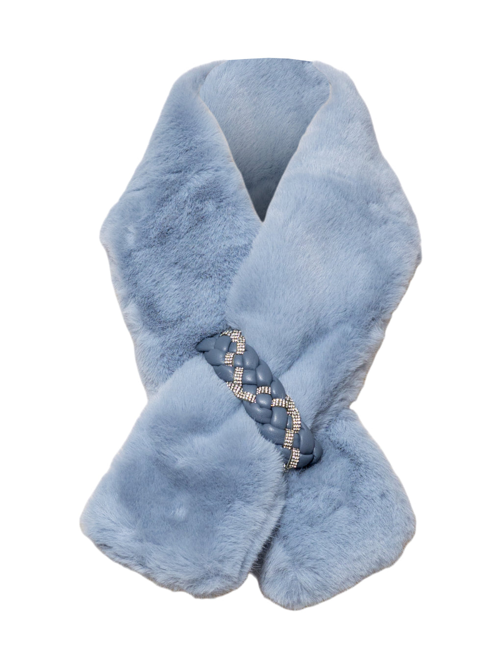 Blue Faux Fur Pull Through Scarf for Women – Lala Love Moda