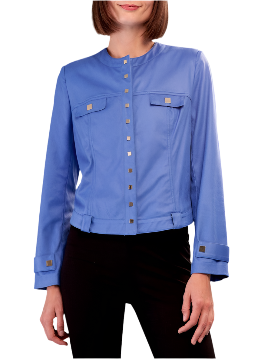 Insight Clothing: Blue Faux Leather Jacket Insight Women's – Lala Love Moda