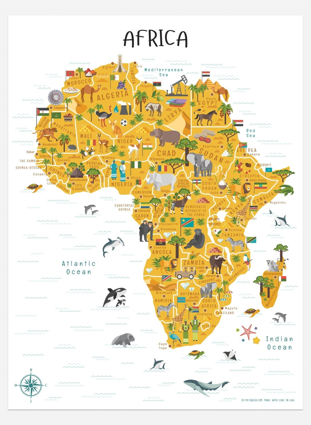 Africa Map for Kids – Lala Love Moda