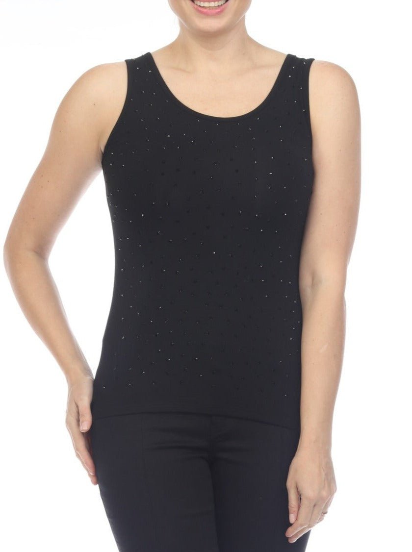 AZI Clothing Women's Black Rhinestone Tank Top – Lala Love Moda
