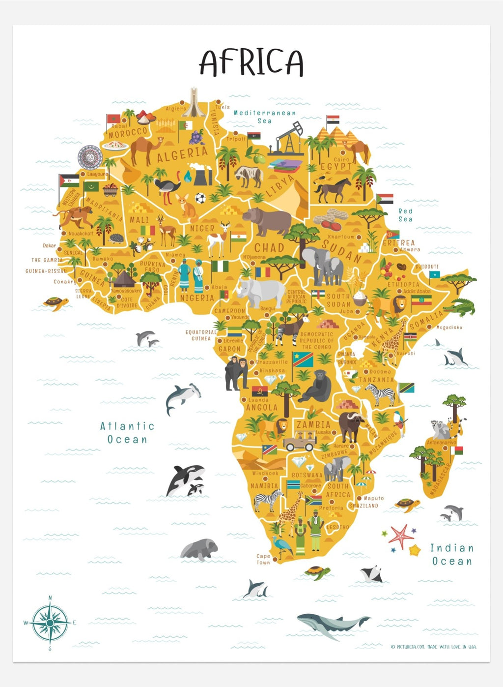 Map of Africa for Kids – Lala Love Moda