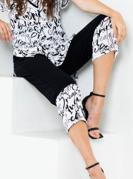Artex Fashions Women Black Script Crop Pants – Lala Love Moda